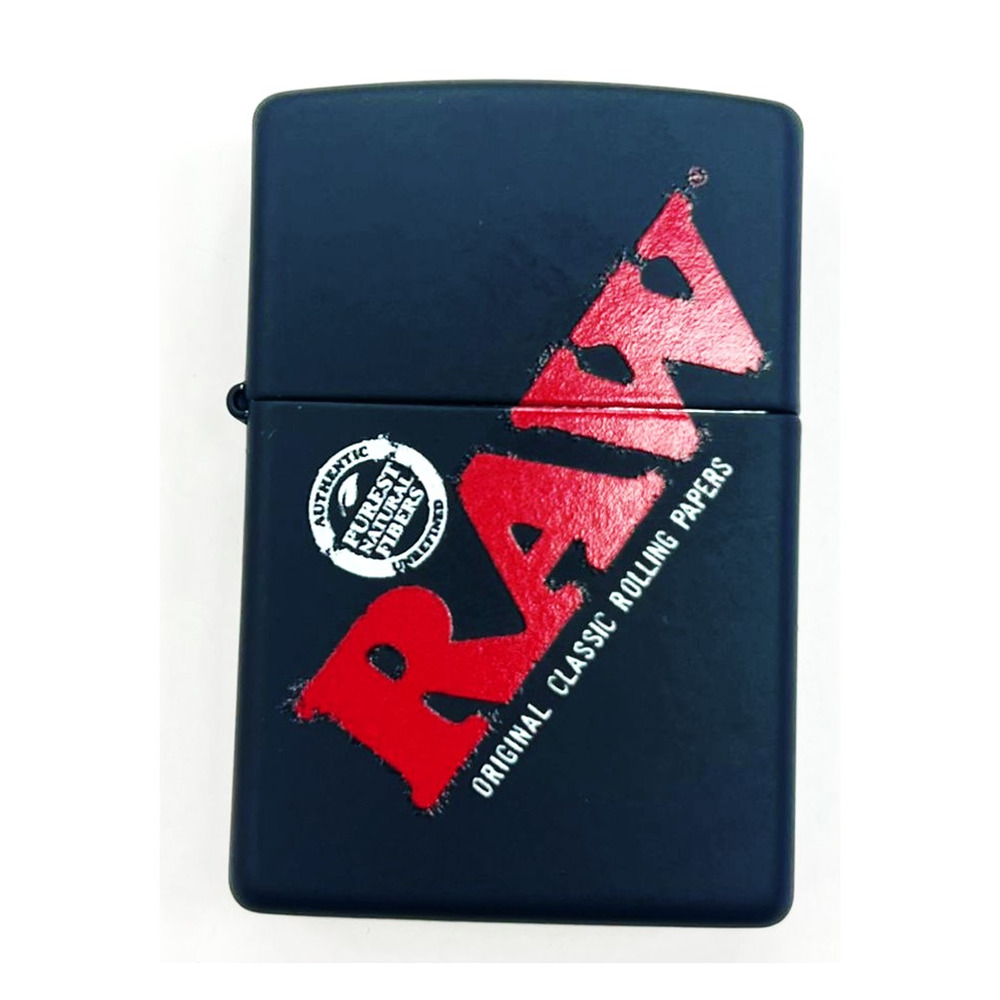 Raw Classic Logo Design Zippo Metal Flip Lighter