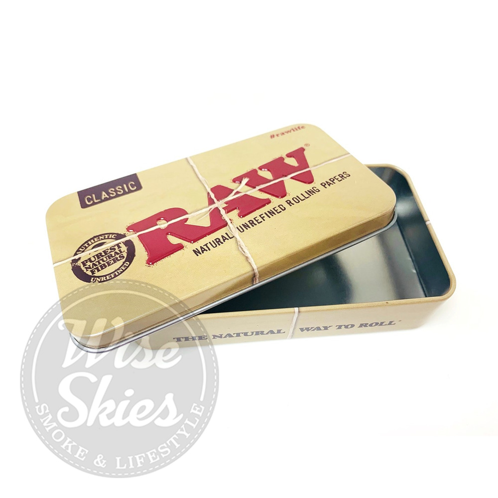 Raw Metal Tin Box | Smoking Accessories - Wise Skies
