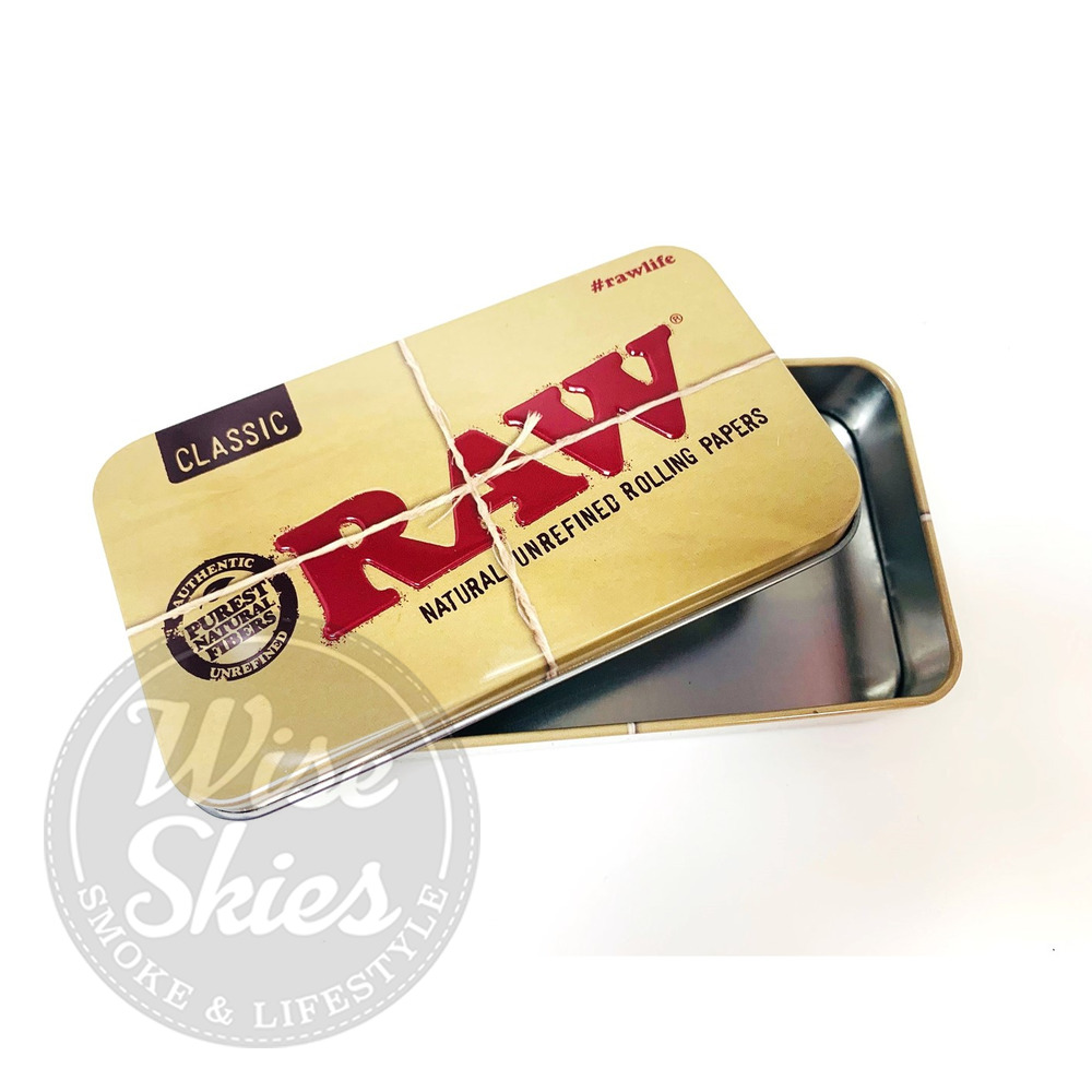 Raw Metal Tin Box | Smoking Accessories - Wise Skies